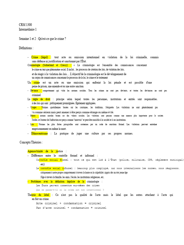 Introduction au crime et à la criminologie | PDF | Crimes | Crime et ...
