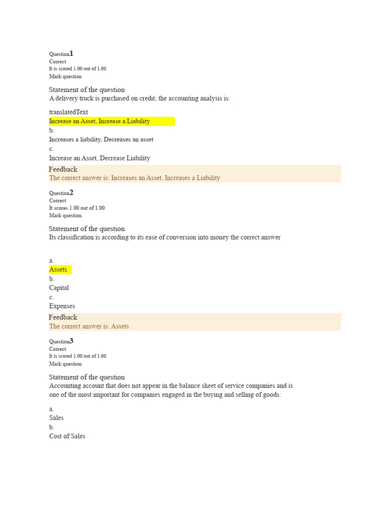 Accounting Concepts and Principles Quiz | PDF | Debits And Credits ...