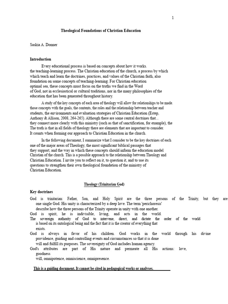The Theological Foundations of Christian Education | PDF | Jesus ...