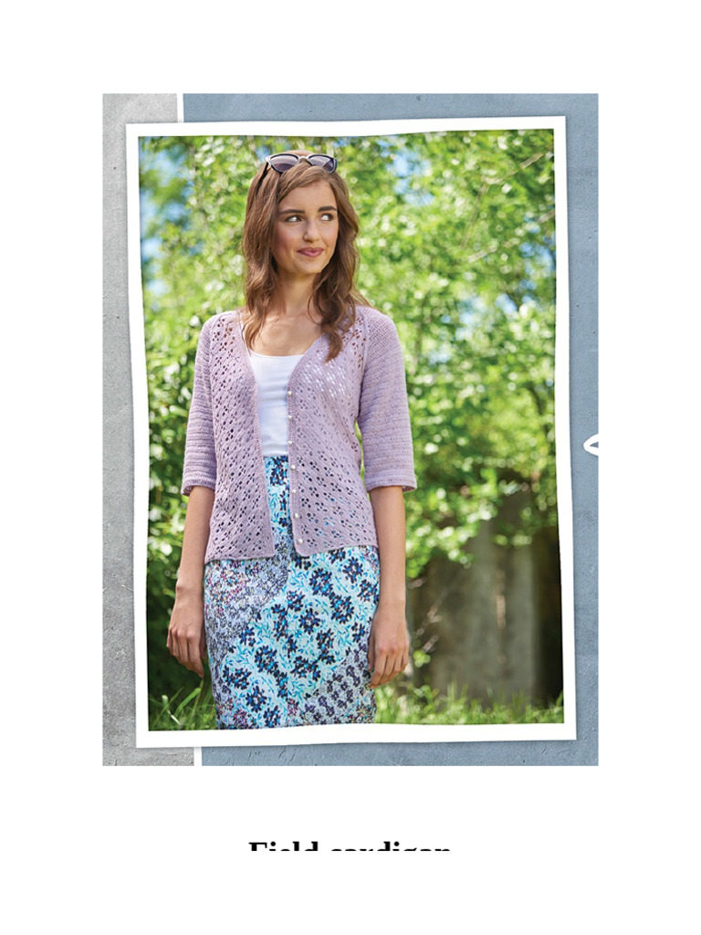 Vintage Field Cardigan | PDF | Gauge (Knitting) | Textile Arts