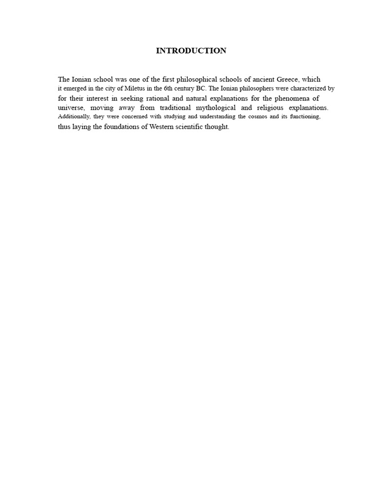 Ionian School and Contributions | PDF | Science | Theory