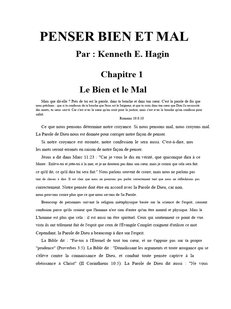 Comprendre le Bien et le Mal selon la Bible | PDF | Dieu | Prière
