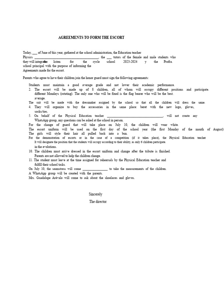 AGREEMENTS TO FORM THE ESCORT | PDF