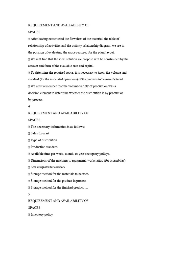 REQUIREMENT AND SPACE AVAILABILITY.docx | PDF