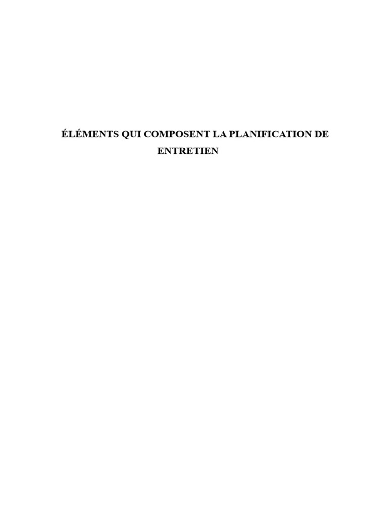Planification Efficace de Maintenance | PDF | Planification | Business