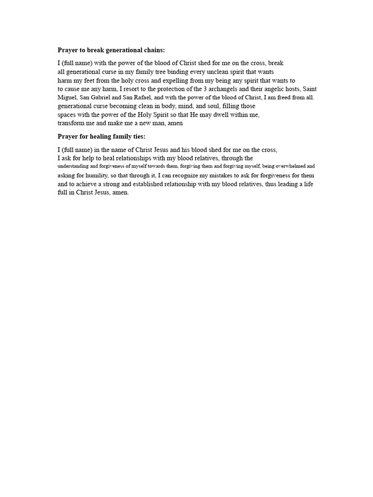 Break Generational Curses Prayer Guide | PDF