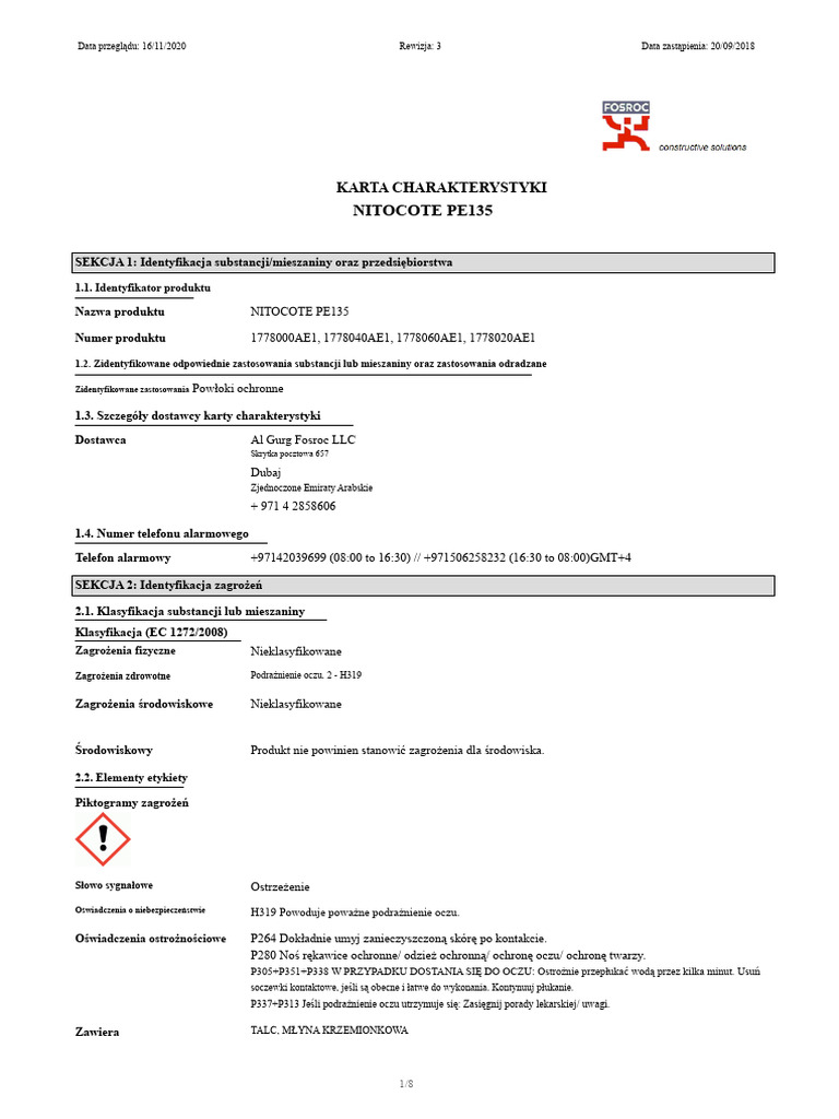 Fosroc - Nitocote PE 135 | PDF