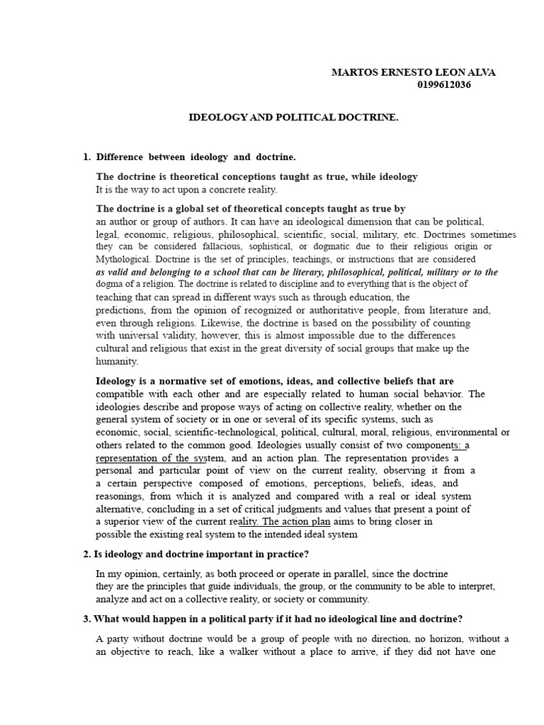 Ideology vs. Doctrine Explained | PDF | Ideologies | Reality