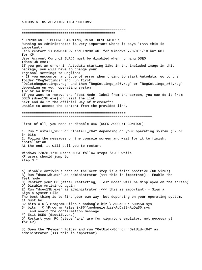 Autodata Installation Guide for Windows | PDF | Computing | Computer ...