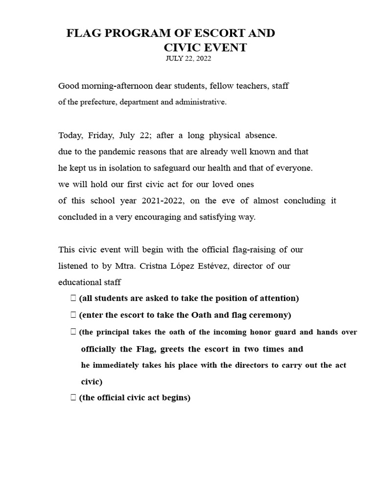 Civic Flag-Raising Ceremony Guide | PDF