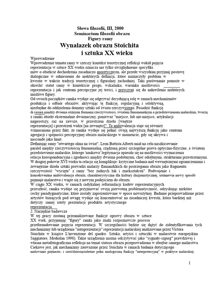 Wynalazek Obrazu | PDF