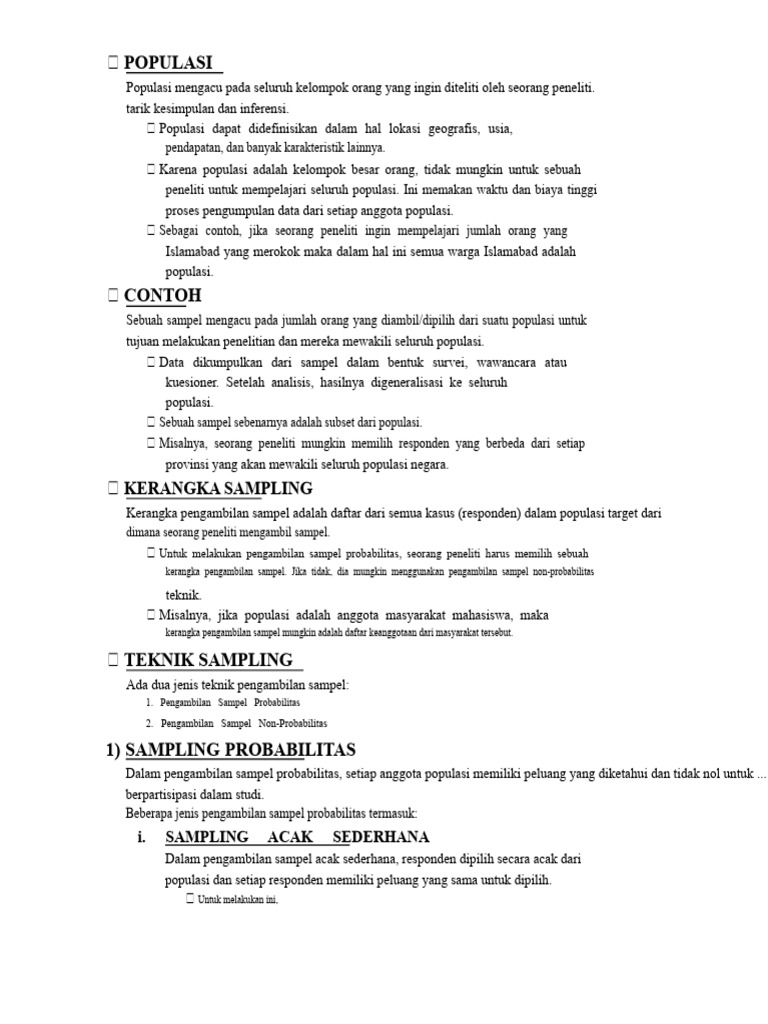 Teknik Pengambilan Sampel dalam Penelitian | PDF