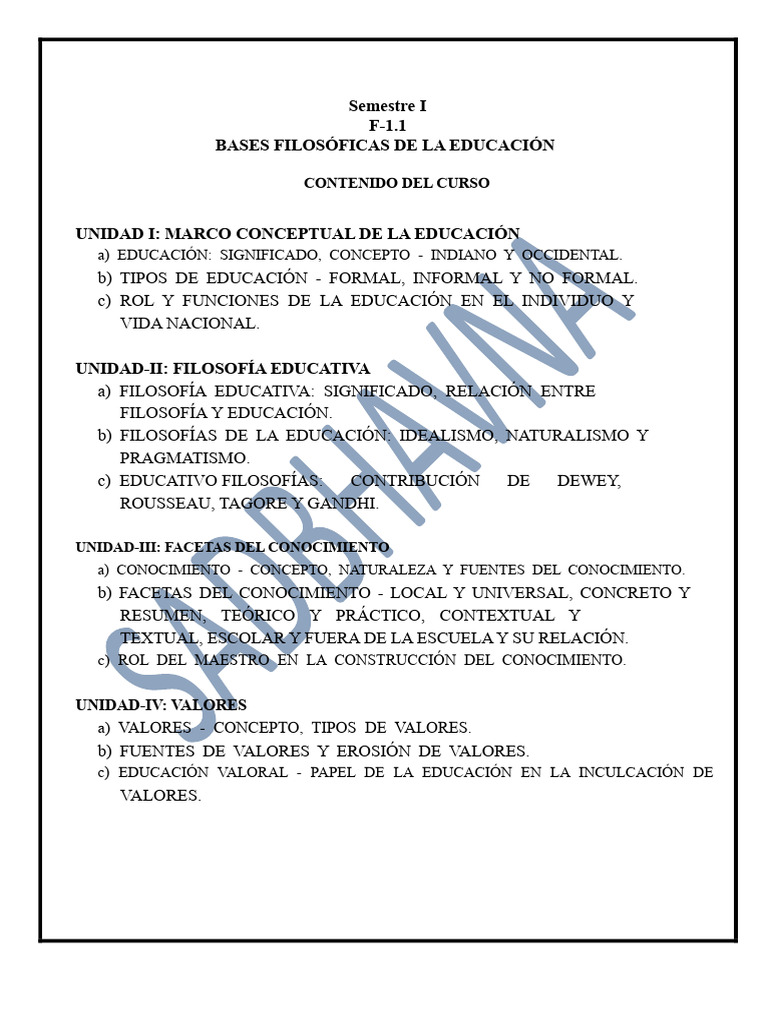 Bases Filosóficas de La Educación I | PDF | Escuelas | Aprendizaje