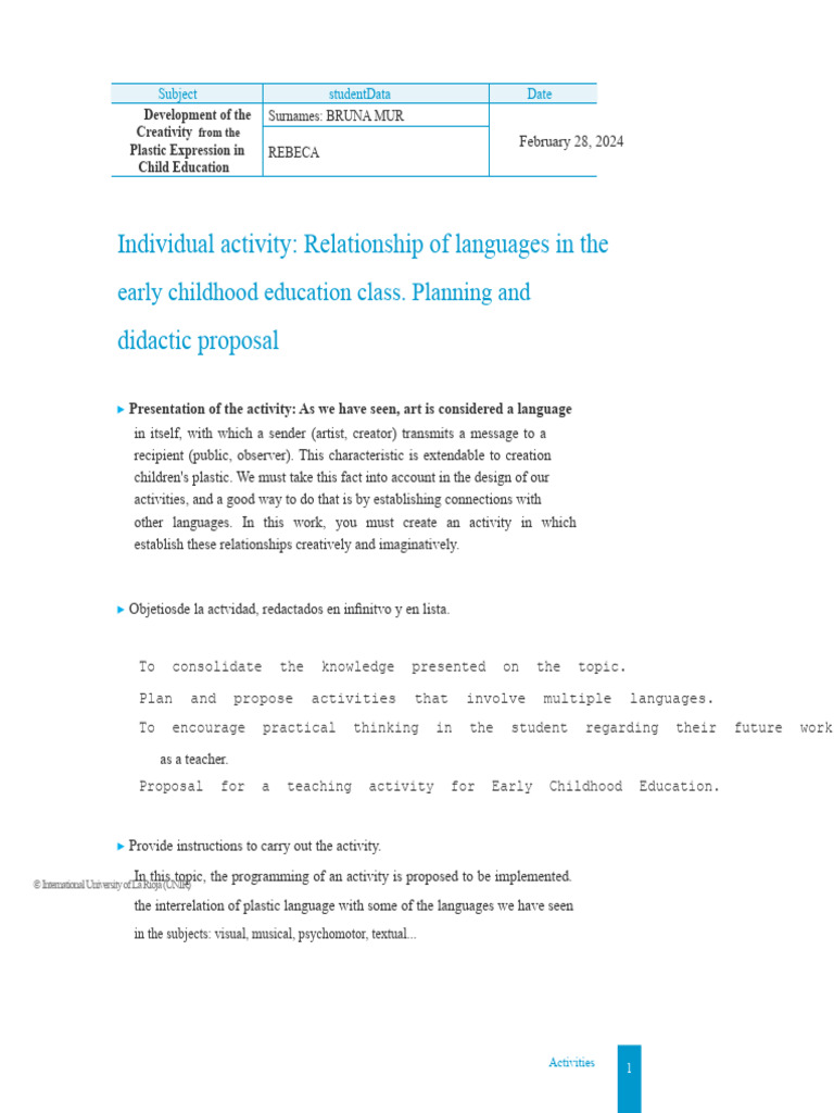 Activity 2 Work Relationship of Languages in The Early Childhood ...
