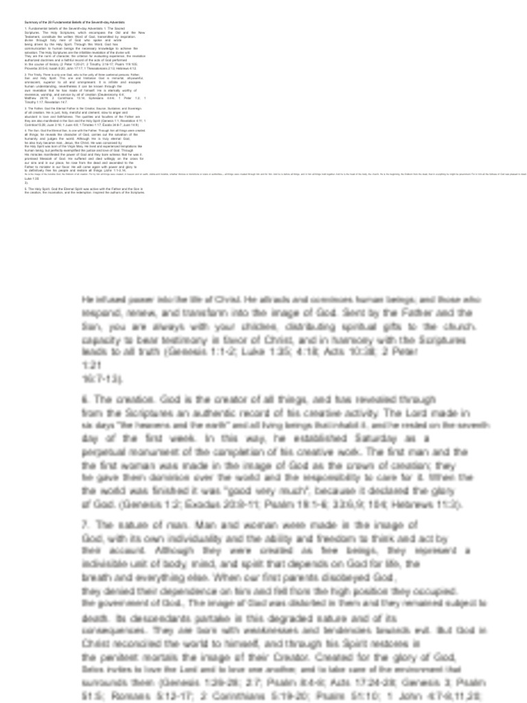 28 Core Beliefs of Seventh-day Adventists | PDF | God The Father ...
