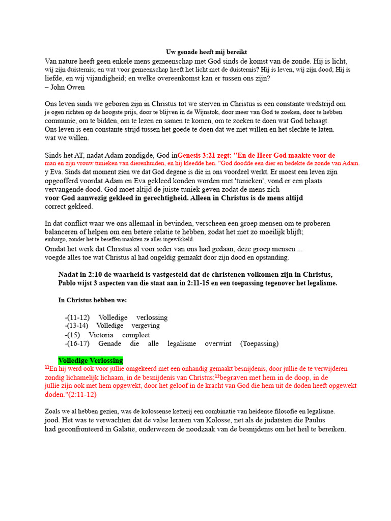 Jouw Genade Heeft Mij Bereikt | PDF