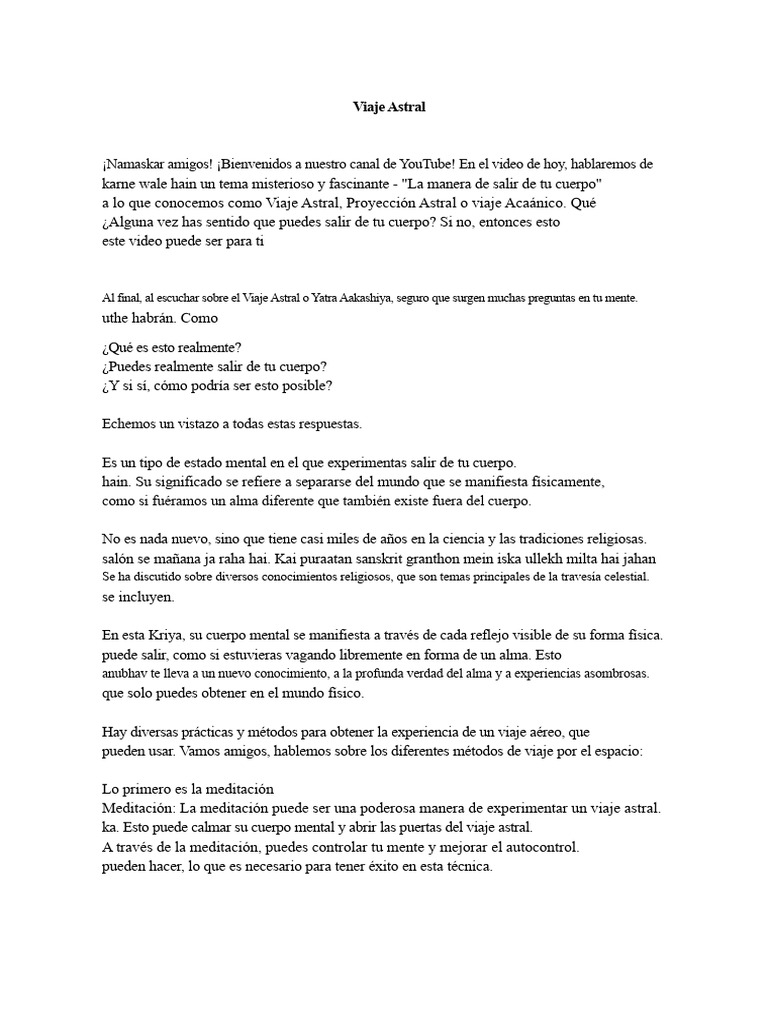 Viaje Astral | PDF | Meditación | Mente