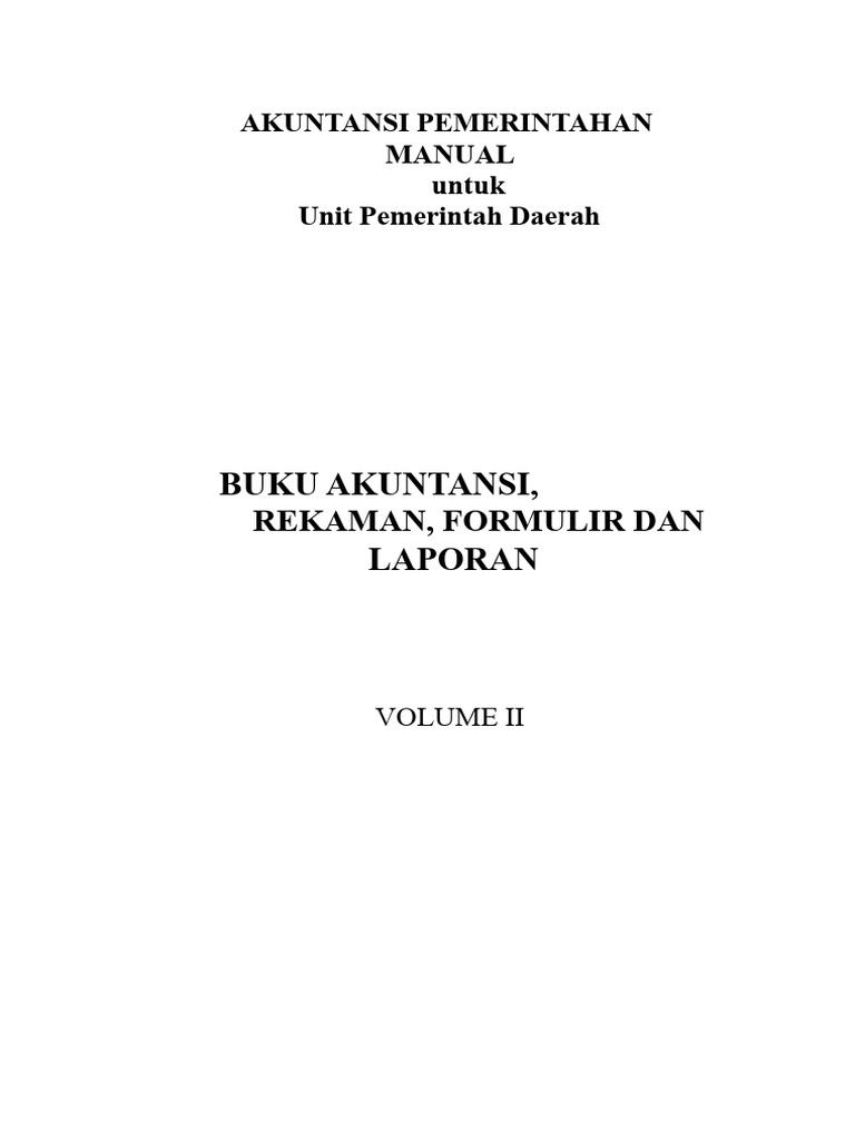 Manual Akuntansi Pemerintah Daerah | PDF