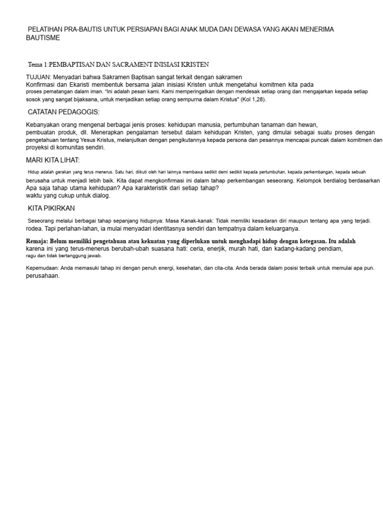TEMA Pembaptisan | PDF