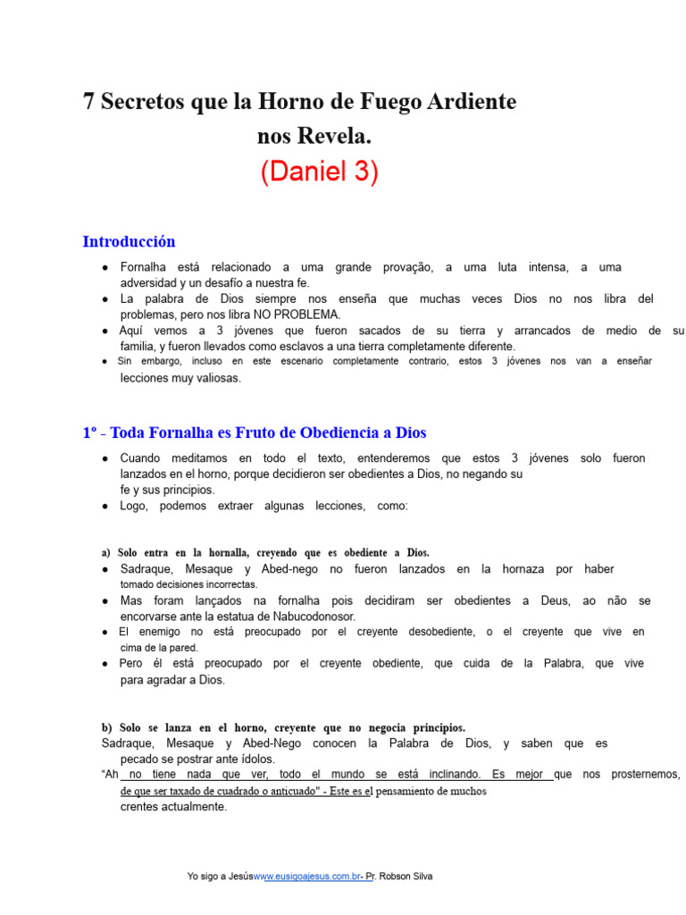 7 Lecciones del Horno de Fuego Ardiente | PDF | Dios | Salmos