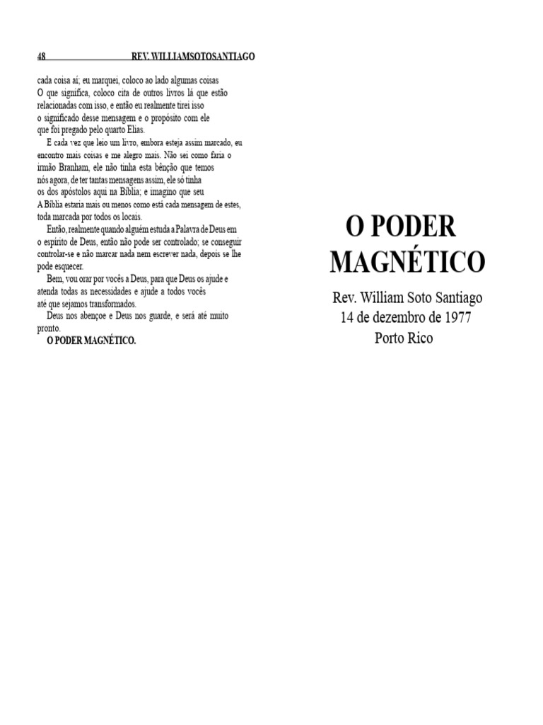 1977-12-14-O PODER MAGNÉTICO | PDF | Deus | Elias