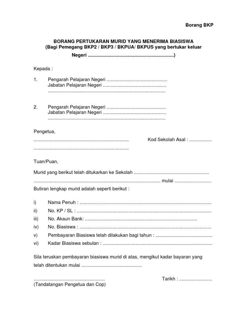 Borang BKP | PDF