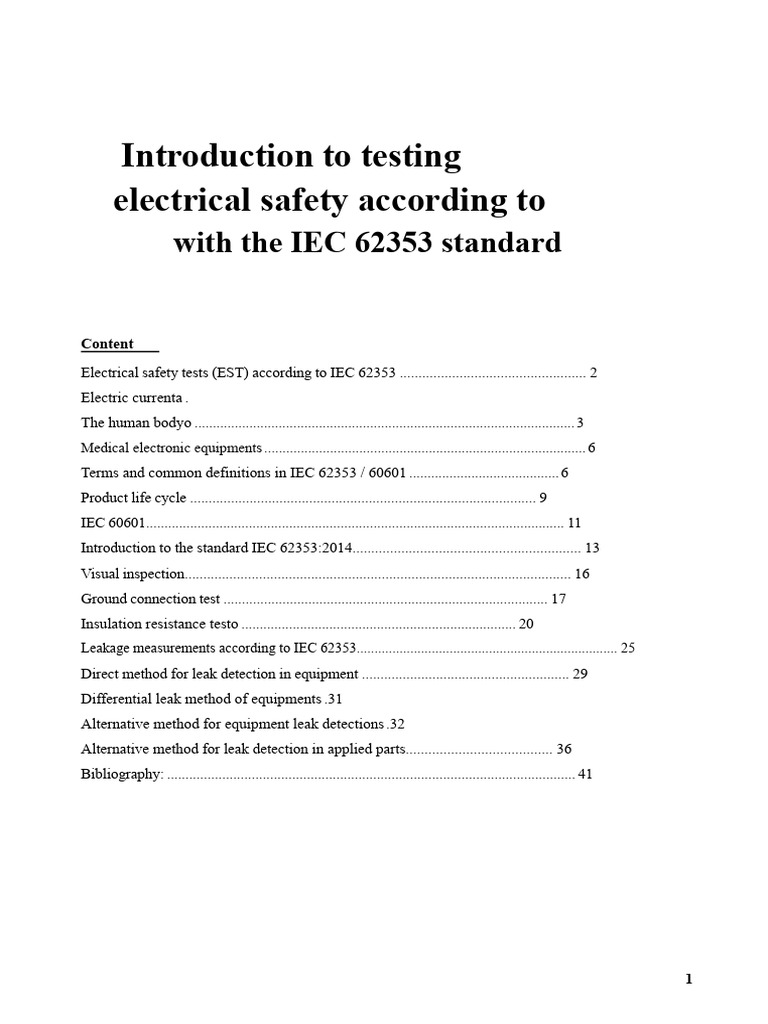 IEC 62353 Electrical Safety Testing Guide | PDF | Volt | Electric Current