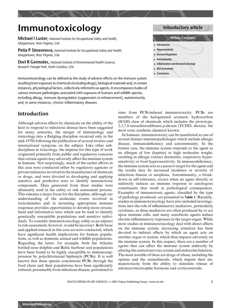 Immunotoxicity | PDF | Allergy | Autoimmunity