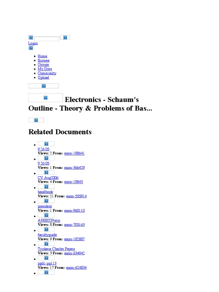 Electronics - Schaum's Outline - Theory & Problems of Basic Circuit ...