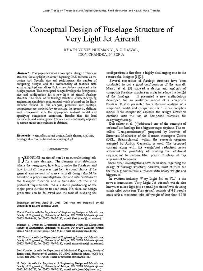 Conceptual Design of Fuselage Structure | PDF | Fuselage | Structural Load