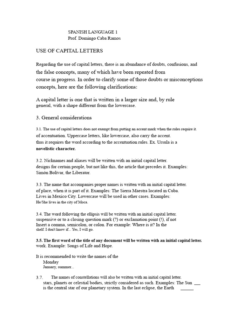 Uses of Capital Letters... | PDF | Letter Case | Adjective