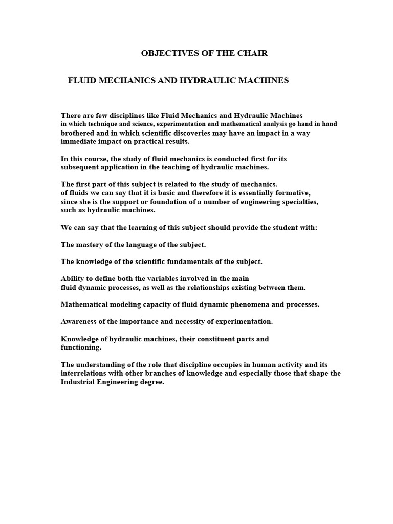 Fluid Mechanics & Hydraulic Machines Course | PDF | Fluid Dynamics ...