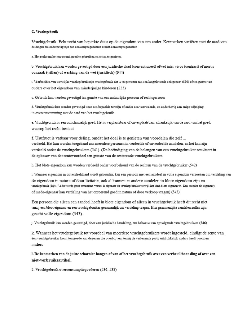 Vruchtgebruik | PDF