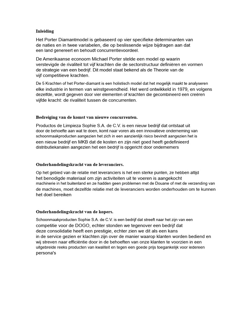 De 5 Krachten Van Porter | PDF