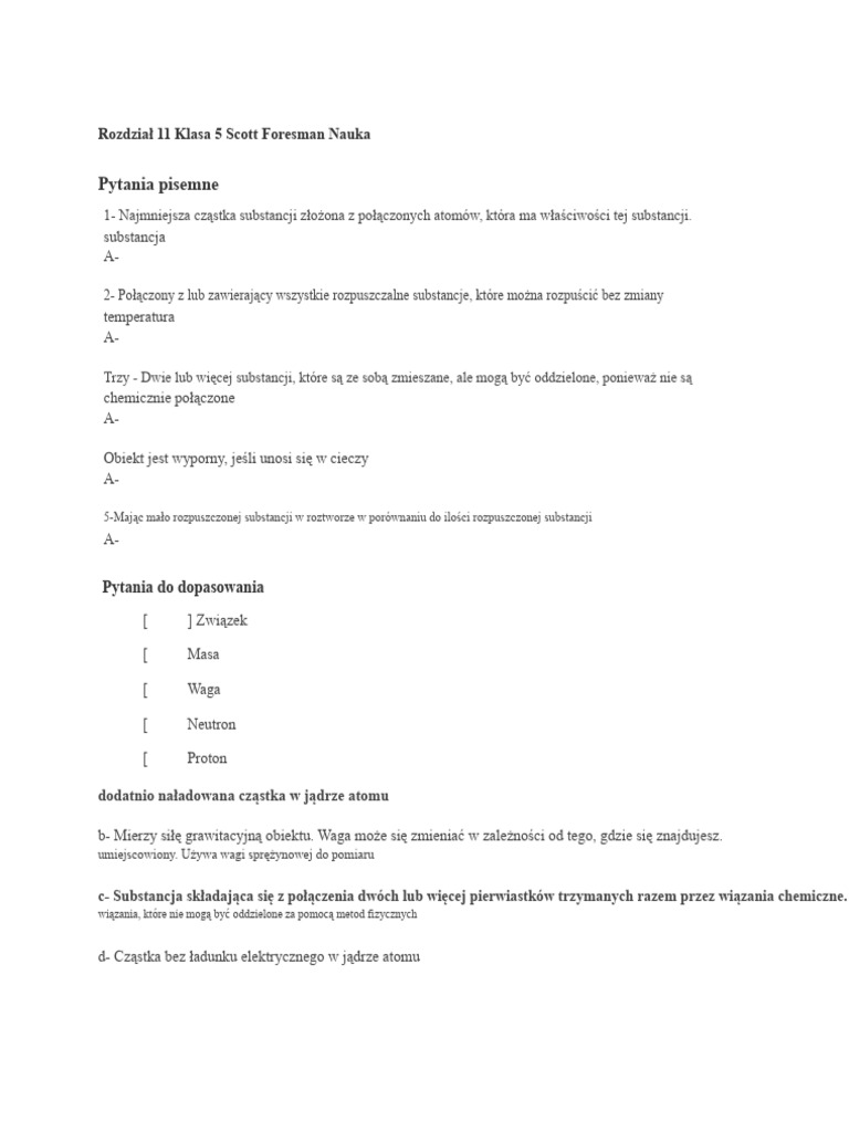 Rozdział 11 Klasa 5 Nauka Scott Foresman | PDF