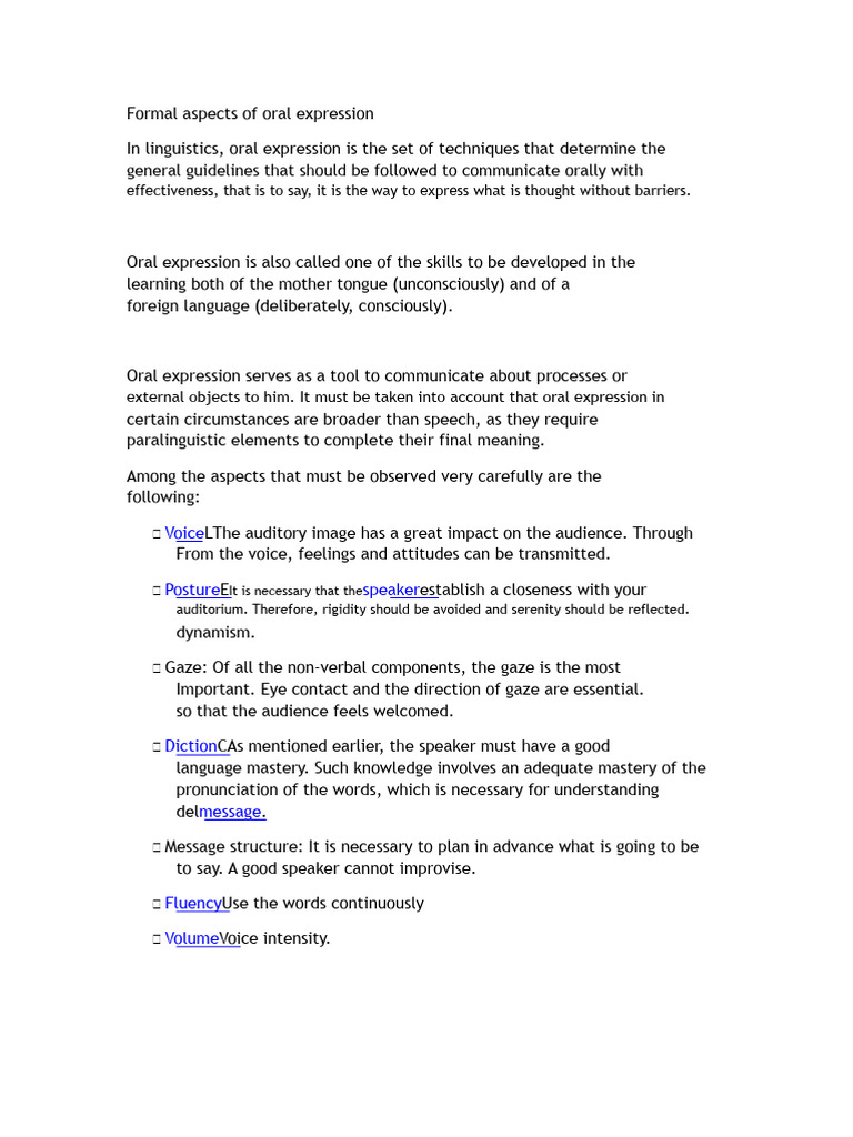 Formal Aspects of Oral Expression | PDF | Debits And Credits | Human ...
