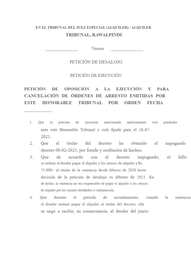 Petición de Objeción | PDF | Sentencia (ley) | Justicia