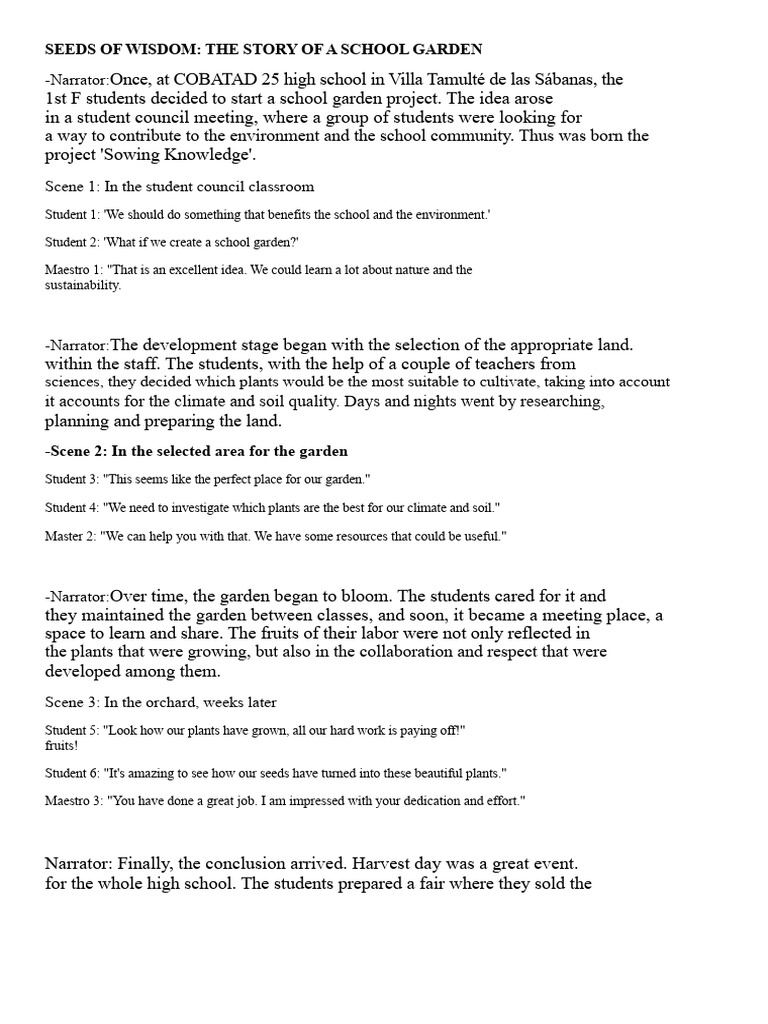 School Garden Script - Docx - 20231124 - 162134 - 0000 | PDF | Gardens ...