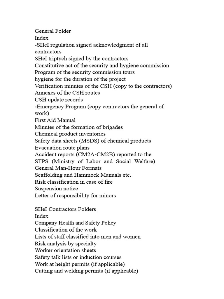 SHeI Folder Structure | PDF