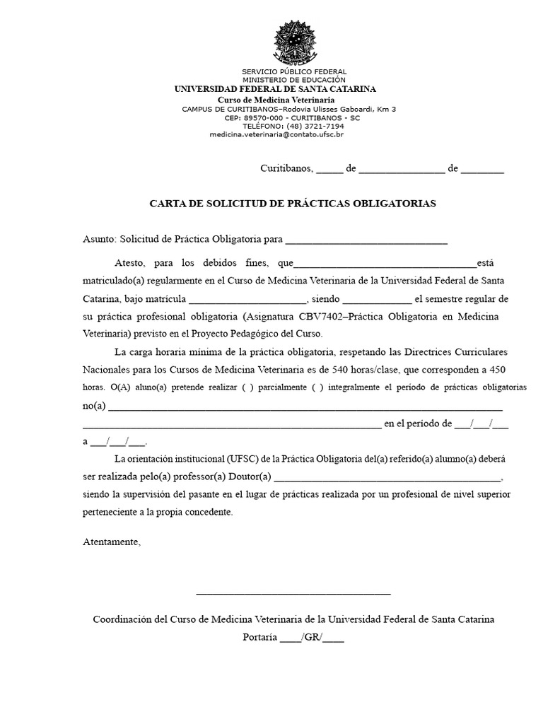 Modelo de Solicitud de Prácticas | PDF