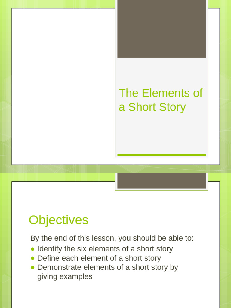 Short Story Elements | PDF | Narration | Plot (Narrative)