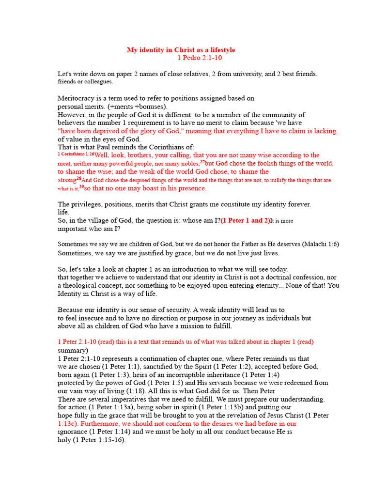 My Identity in Christ As A Lifestyle | PDF | Jesus | Salvation