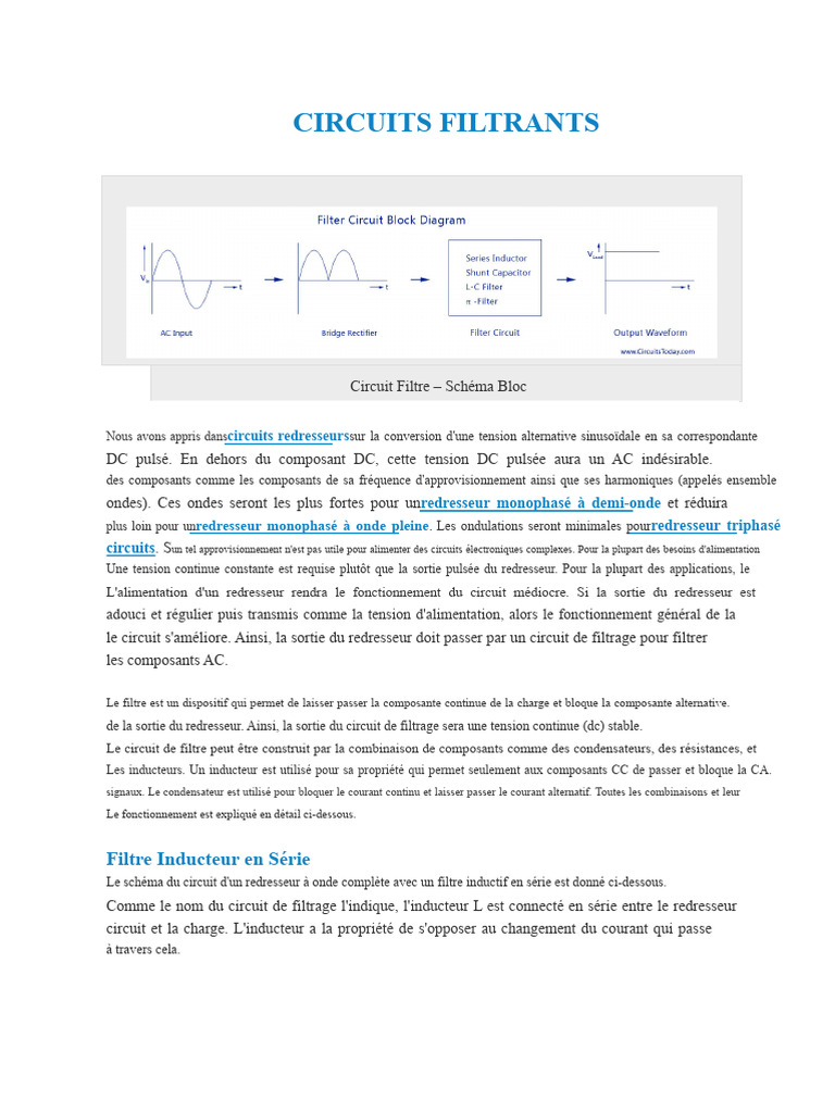 Schéma de Circuit de Filtrage AC-DC | PDF | Redresseur | Filtre ...