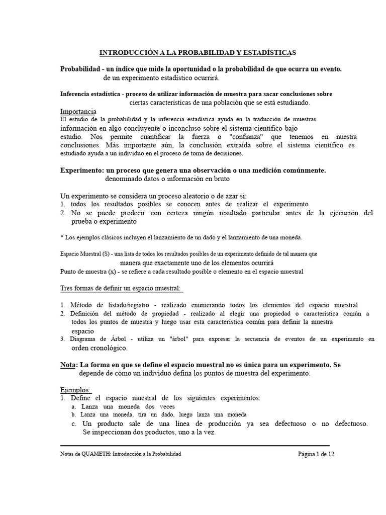 Probabilidad Básica | PDF | Muestreo (Estadísticas) | Estadísticas