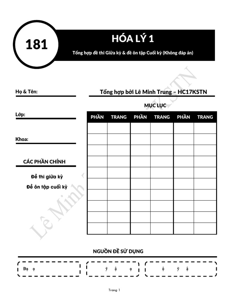 Tests Physical Chemistry 1 Update 181 No Answer Key | PDF