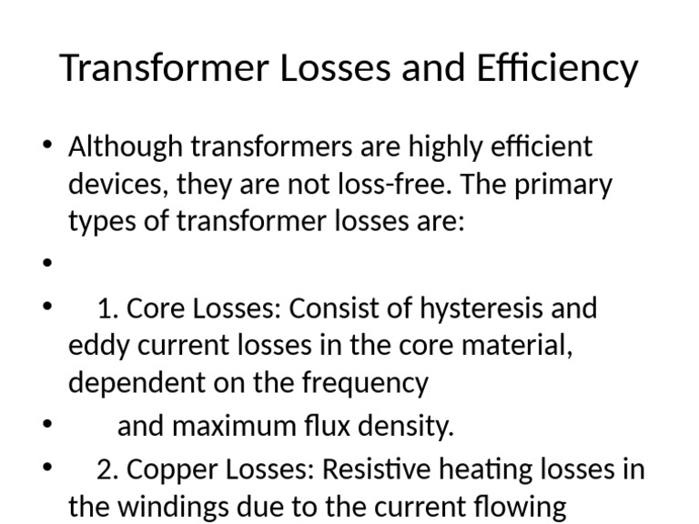Transformer Losses and Efficiency Explained | PDF