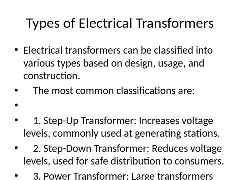 Types of Electrical Transformers | PDF