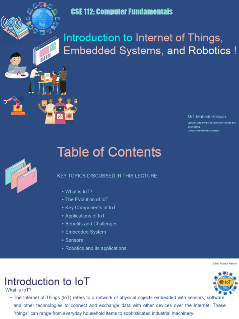 Lecture-12 - IoT, Embedded Systems, and Robotics | PDF | Internet Of ...