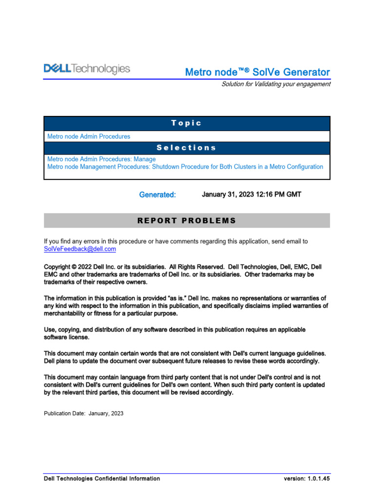 Metro Node Shutdown Procedures Guide | PDF | Computer Cluster | Secure ...