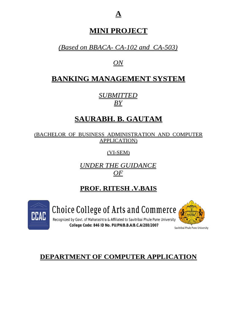 Banking Management System | PDF | Net Beans | Applications & Software
